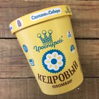 Мороженое пломбир кедровый ведро Гроспирон 410гр.